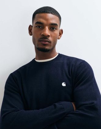 Carhartt Work in Progress Madison Strickpullover in Marineblau