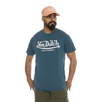 Von Dutch Tee Shirt Homme Life, T-Shirt Homme Coton, Slim Fit & Col Rond, Bleu Taille L
