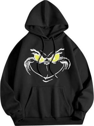 Generic Le Grinch Sweat A Capuche Femme Pulls Oversize 2025 Sweet Noel Deguisement Chaud Vetement Pull Adulte Plaid Vêtements De Christmas Pilou Noël Moche Sw