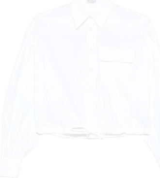 Brunello Cucinelli Femme, Blouses et Chemises, Blanc, Taille: 42 FR Crop Shirt