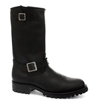 Grinders Ingénieur Wild One Hommes Western Combat Cuir Boucle Moto Noir Bottes 44