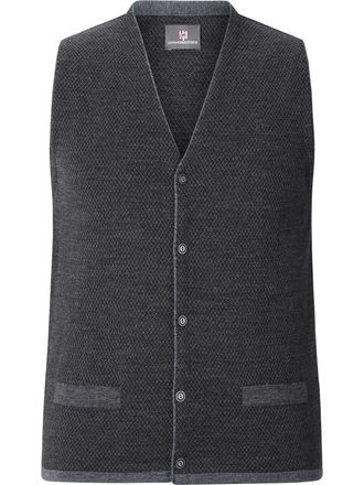 Jan Vanderstorm Herren Strickweste Tane Weste mit Wolle | Trachtenweste &auml;rmellos grau, 7XL (XXXXXXXL) - 80/82