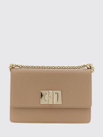 Furla 1927 Mini-Schultertasche aus genarbtem Leder mit Kettenriemen