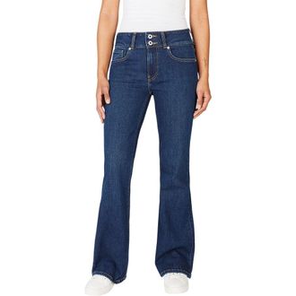 Pepe Jeans London Damen Flare Jeans Mw Jeans, Blau (Denim-EE2), 30W / 34L, Blau (Denim-ee2), 30 W/34 L
