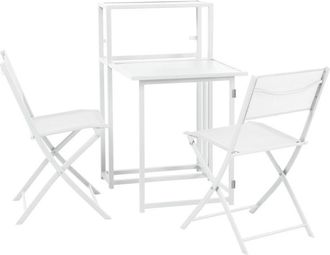 SVITA Balkon-Set platzsparend Balkon-M&ouml;bel kleiner Balkon klappbar Wei&szlig; - Svita