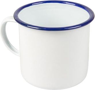 Garcia de Pou 6 Stück - Tassen Enamelware, 700 ml, Ø 10 x 10 cm, Weiß, emailliertes Eisen