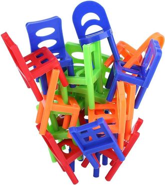 Generic Mini-Stapelstuhl aus Kunststoff, Buntes Lernspielzeug f&uuml;r, Entwicklung der Hand-Auge-Koordination, Geschenk f&uuml;r, Leichtes Tragbares Spielset f&uuml;r