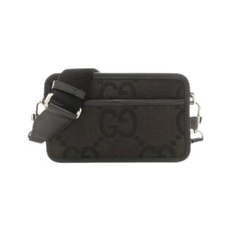 Gucci Sac bandouli&egrave;re en cuir et toile GG Jumbo Pre-owned - Femme - Pre-owned - Noir - Taille: ONE Size