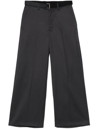 sacai pantalon à rayures - Gris