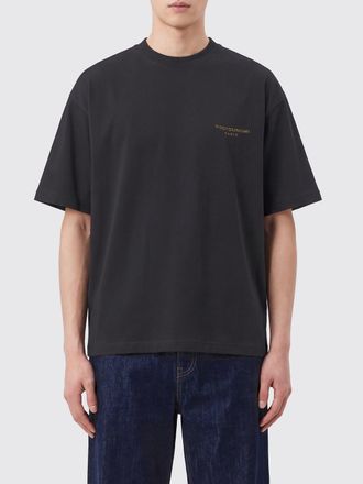 Wooyoungmi T-shirt coupe d&eacute;contract&eacute;e en coton avec imprim&eacute; graphique et logo