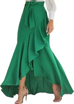 Generic Jupe trapèze à pois taille haute pour femme, B-GN, 44