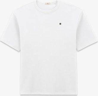 Serge Blanco T-Shirt Manches Courtes col Rond Oversize en Coton gaufr&eacute; Blanc Toussaint - Mode Homme