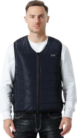 Generic Veste chauffante confortable pour homme - Couleur unie - Contr&ocirc;le de la temp&eacute;rature - 2026, bleu, 4XL