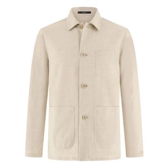 Boggi Milano Homme, Vestes, Beige, Taille: 2XL Veste chemise diagonale