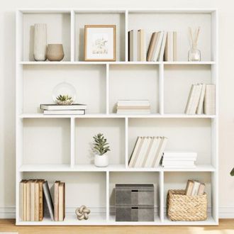 vidaXL Vidaxl - Biblioth&egrave;que blanc 132x29x141,5 cm bois ding&eacute;nierie