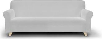 Italian Bed Linen Dahlia elastischer Sofabezug, Polyester, Hellgrau, 3 Plätze