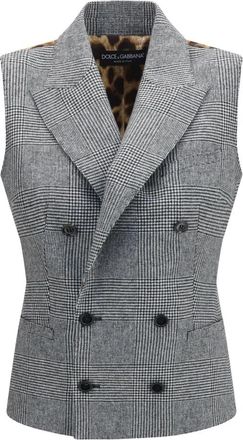 Dolce & Gabbana Weste im Prince of Wales Design mit Doppelknopfreihe - - Jackets - Damen - Grau - M