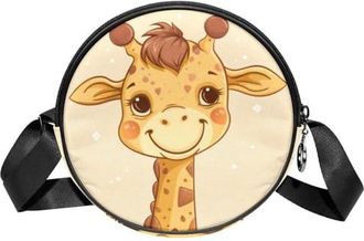 Generic Sac &agrave; bandouli&egrave;re rond pour femme, petit sac &agrave; bandouli&egrave;re avec fermeture &eacute;clair, bretelles r&eacute;glables, style d&eacute;contract&eacute;, pour femmes et filles