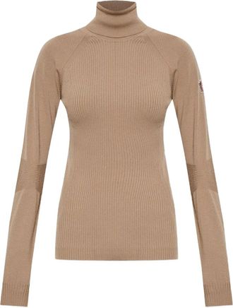 Moncler pull côtelé à logo appliqué - Tons neutres