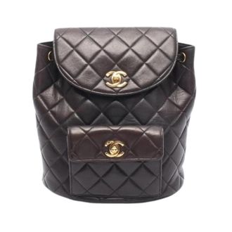 Chanel Pre-owned Vintage Lammfell Rucksack - - Pre-owned - Damen - Braun - ONE SIZE