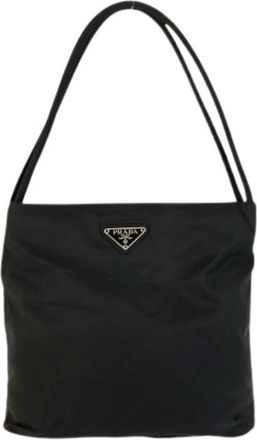 Prada Pre-owned Sac cabas logo triangle en nylon - Femme - Pre-owned - Noir - Taille: ONE Size