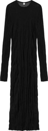 Toteme Crinkled Strick Langarmkleid - - Dresses - Damen - Schwarzk - XS