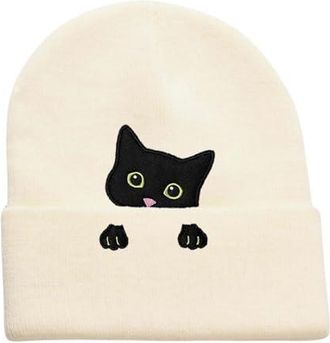 Generic Bonnet Femme Hiver Bonnet Femme Chapeau Femme Hiver Confortable Classique - Chat Doubl&eacute; Polaire Int&eacute;rieur Thermique, Ultra-Doux, Protection Optimale C