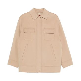 Max Mara Wollmischungs-Utility-Jacke - - Jackets - Damen - Beige - S
