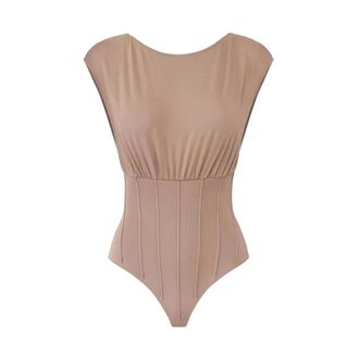 Elisabetta Franchi Body Argilla 229 - - Tops - Damen - Beige - M