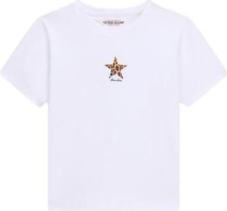Guess T-shirt manches courtes &eacute;toile en coton m&eacute;lang&eacute;