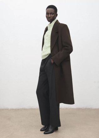 Mango Pull-over torsades col montant vert d&acute;eau - Femme - XL - MANGO