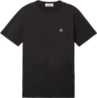 Stone Island Homme, Tops, Noir, Taille: L T-shirt Slim Fit avec Logo Boussole