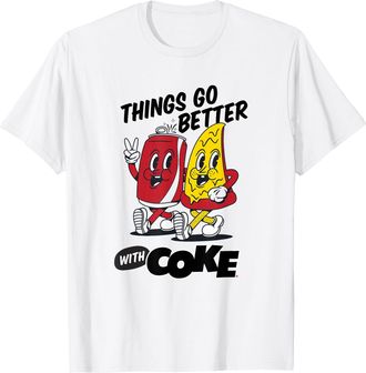 Coca Cola Ware & Pizza Things Go Better with Coke Friends Retro T-Shirt