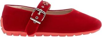 Simone Rocha Ballerine Mary Jane Embellished Grip - Femme - Chaussures - Rouge - Taille: 41 EU