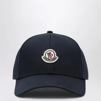 Moncler Baseballkappe mit Patch aus Baumwolle in Blau