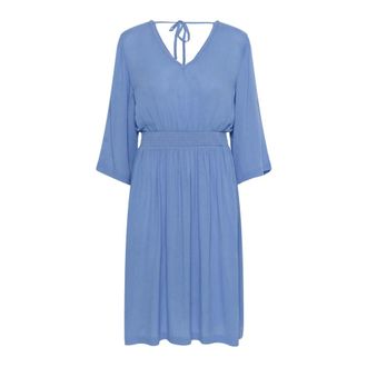 Kaffe Femme, Robes, Bleu, Taille: 44 FR Robe Ambrée Féminine avec Taille Smockée