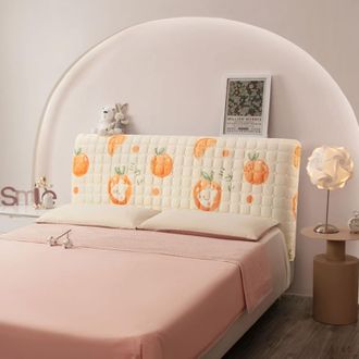 Generic Dicke Cartoon Bettkopfteil Bezug f&uuml;r Full Queen Cal King Steppdecke Kopfteil Bezug Staubschutzh&uuml;lle f&uuml;r Heimdekoration Orange Zwillingspaar: 100 cm/39