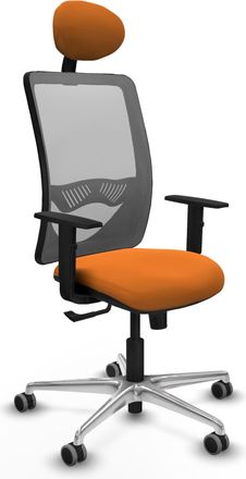 Piqueras y Crespo Gepolsterter B&uuml;rostuhl Zulema mit 1D-Armlehnen, h&ouml;henverstellbarer Lendenwirbelst&uuml;tze und festem Kopfteil, ausgestattet mit Sincro 3 Positionen und Sc