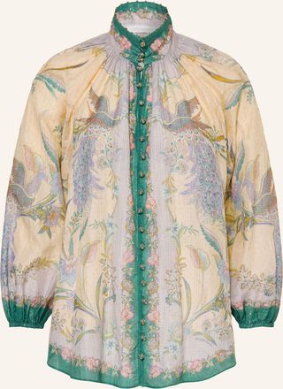 Zimmermann Bluse Indra Mit 3/4-Arm Und Glitzergarn weiss