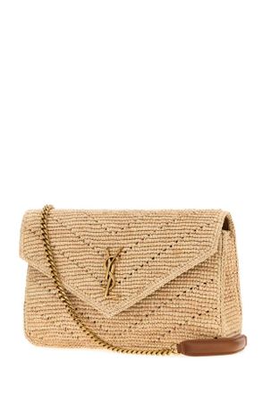 Saint Laurent Womens Raffia Loulou Shoulder Bag Palebrownbrick Borse A Tracolla