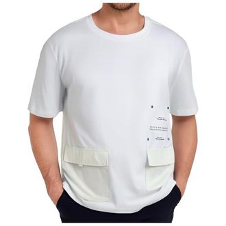 Generico T-shirt pour homme europ&eacute;en sensible au gel respirant et doux, grande taille, chemise d&eacute;contract&eacute;e et confortable, &agrave; manches courtes et col rond, blan