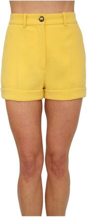 Elisabetta Franchi Femme, Shorts, Jaune, Taille: 42 FR Short L&eacute;ger en Cr&ecirc;pe
