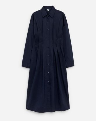 Arket Hemdkleid Mit Falten -Blau