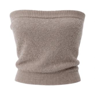 Americandreams Tessi Bandeau Alpaca Top - - Tops - Damen - Beige - M