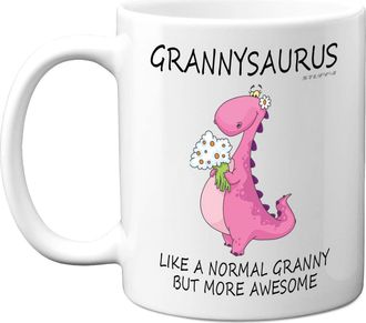 Stuff4 Granny Birthday Gifts - Grannysaurus - Best Granny Mugs, Happy Birthday Granny Mug, Special Christmas Gran Gifts from Grandchildren, Funny Xmas Tea Co