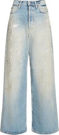 Acne Studios Jean large en coton m&eacute;lang&eacute;