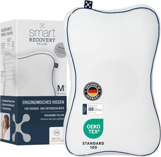 SMARTSLEEP Nackenkissen Soft Recovery Pillow - Ergonomisches Memory Foam Kopfkissen mit Kopfmulde, HWS-st&uuml;tzend f&uuml;r R&uuml;cken- & Seitenschl&auml;fer