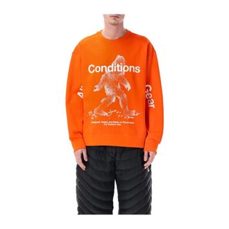 Nike SweaT-shirt &agrave; col rond en molleton Tuff - Homme - Sport - Orange - Taille: XS