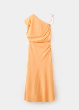 Mango Robe fluide asym&eacute;trique orange - Femme - XS - MANGO