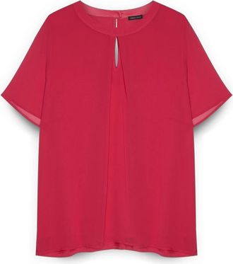 Fiorella Rubino Femme, Blouses et Chemises, Rose, Taille: 38 FR T-shirt bicolore avec ouverture en goutte deau